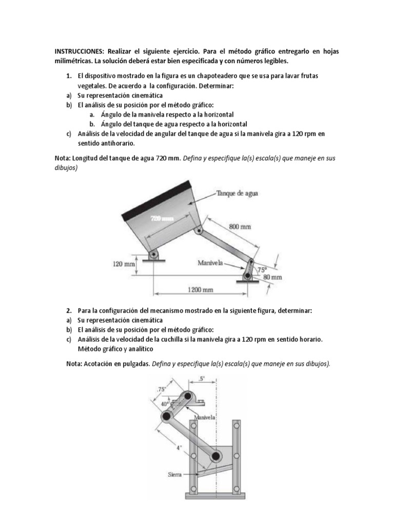 Diagramas Cinematicos de Los Mecanismos