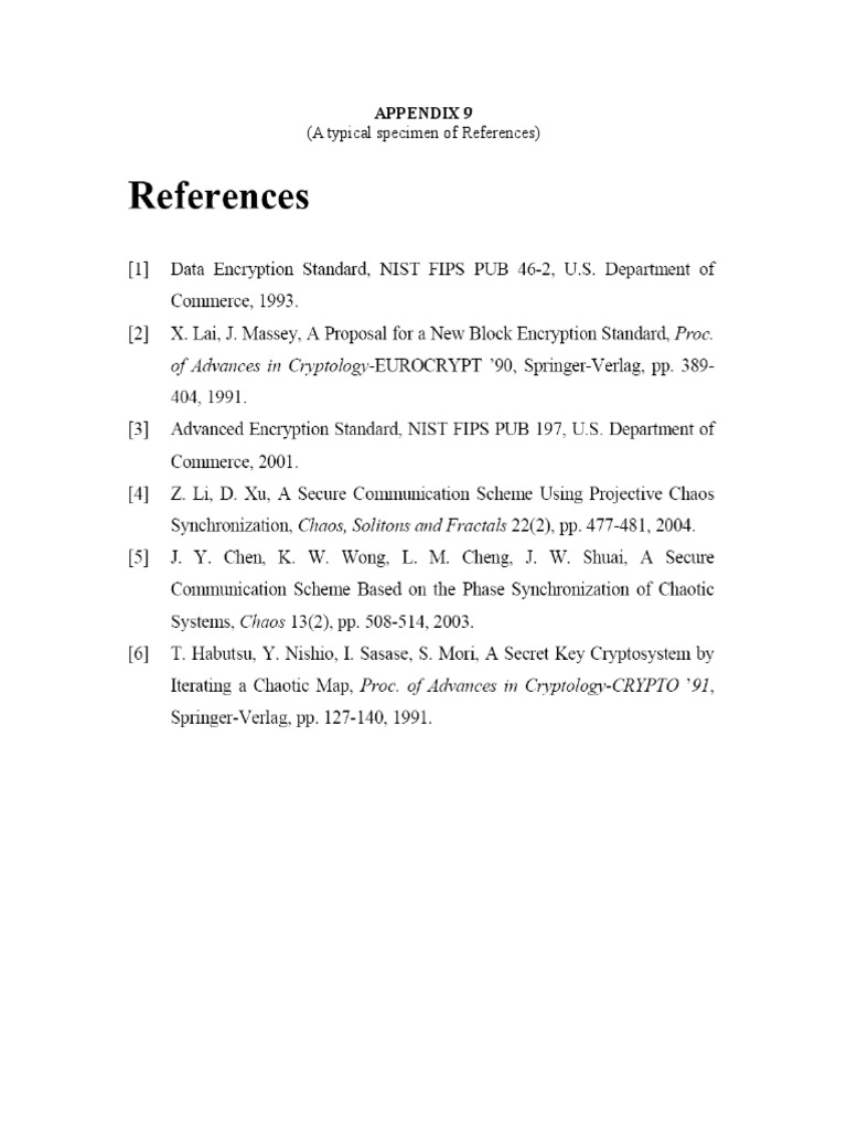 (A Typical Specimen of References) : Appendix 9 | PDF