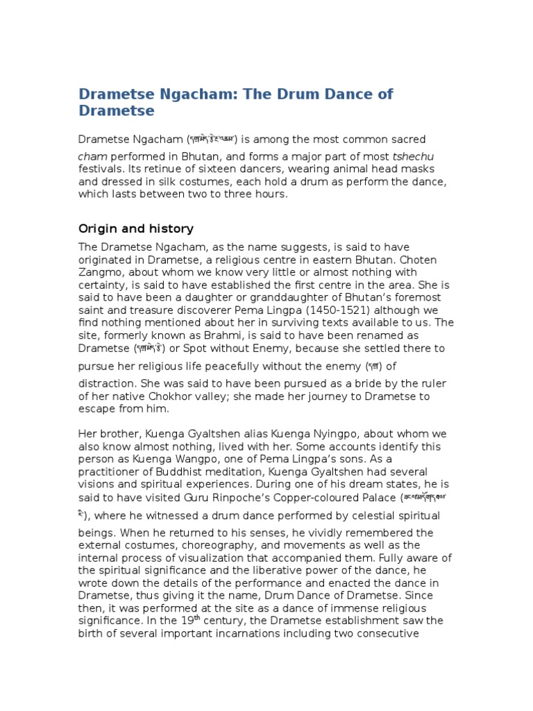 Drametse Ngacham Ed | PDF | Dances | Religion And Belief