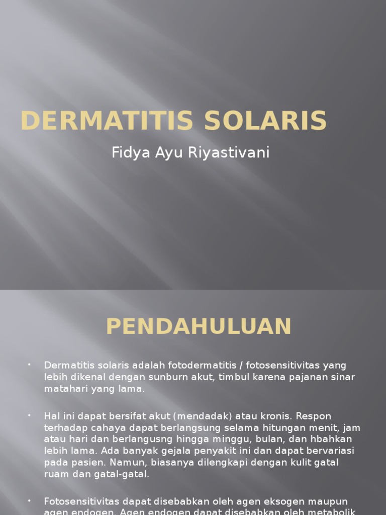Dermatitis Solaris | PDF