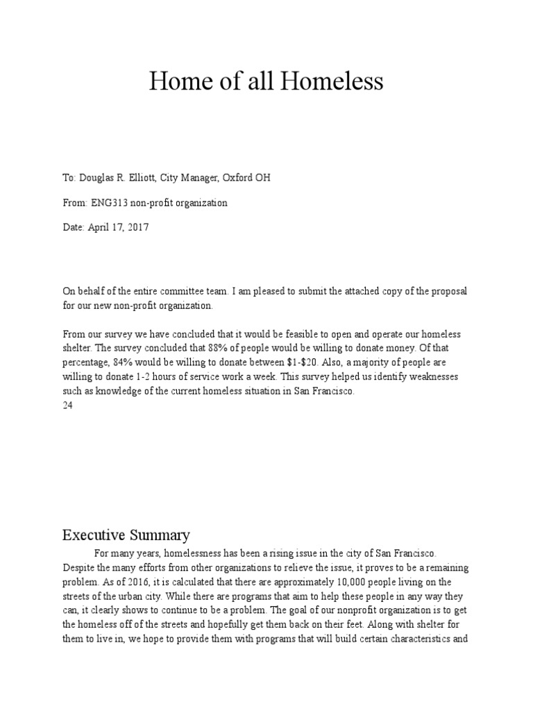 Proposal | PDF | Homelessness | Volunteering