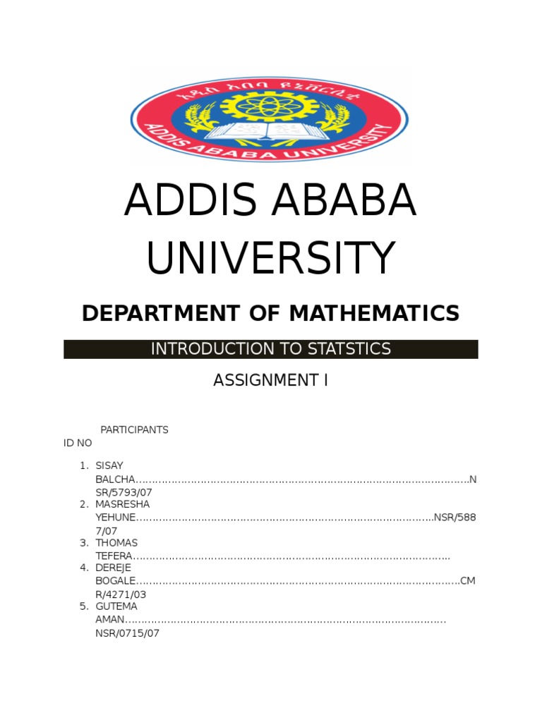 Participants in Statistics Assignment | PDF | Sports & Recreation
