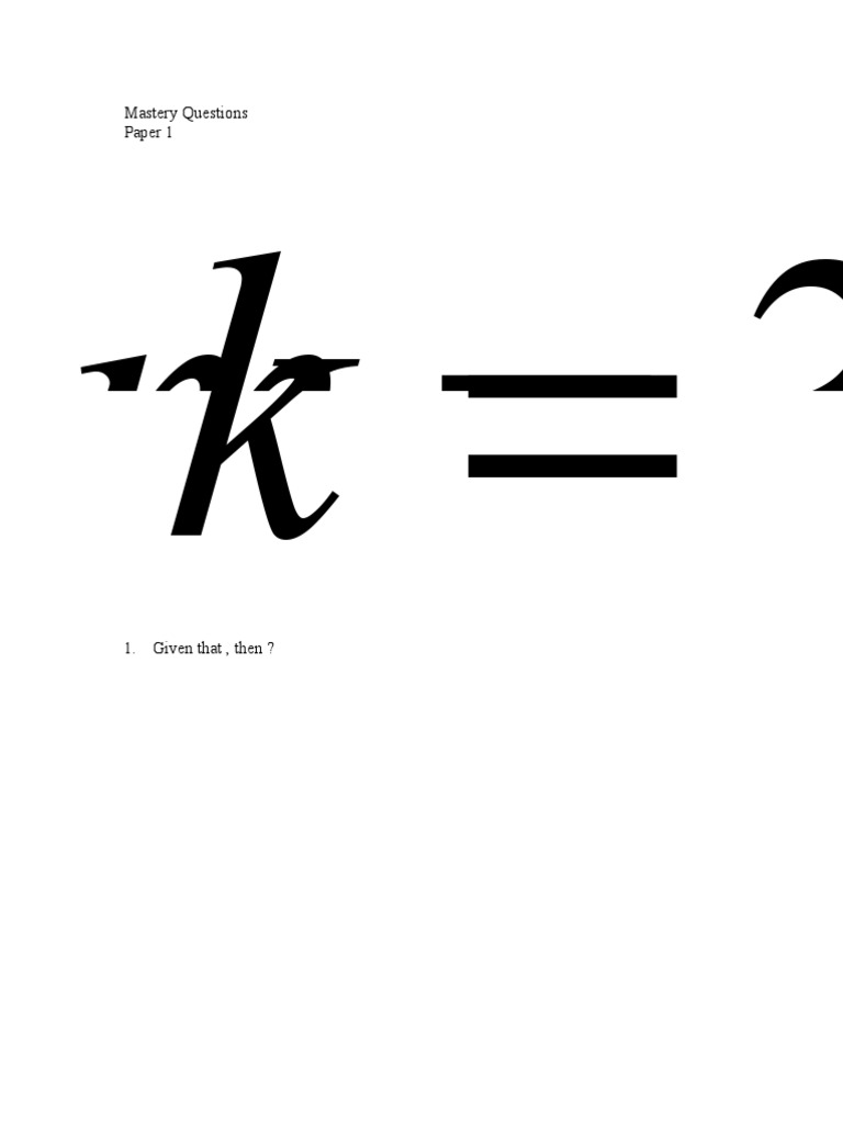 Mastery Questions Paper 1 | PDF | Teaching Methods & Materials