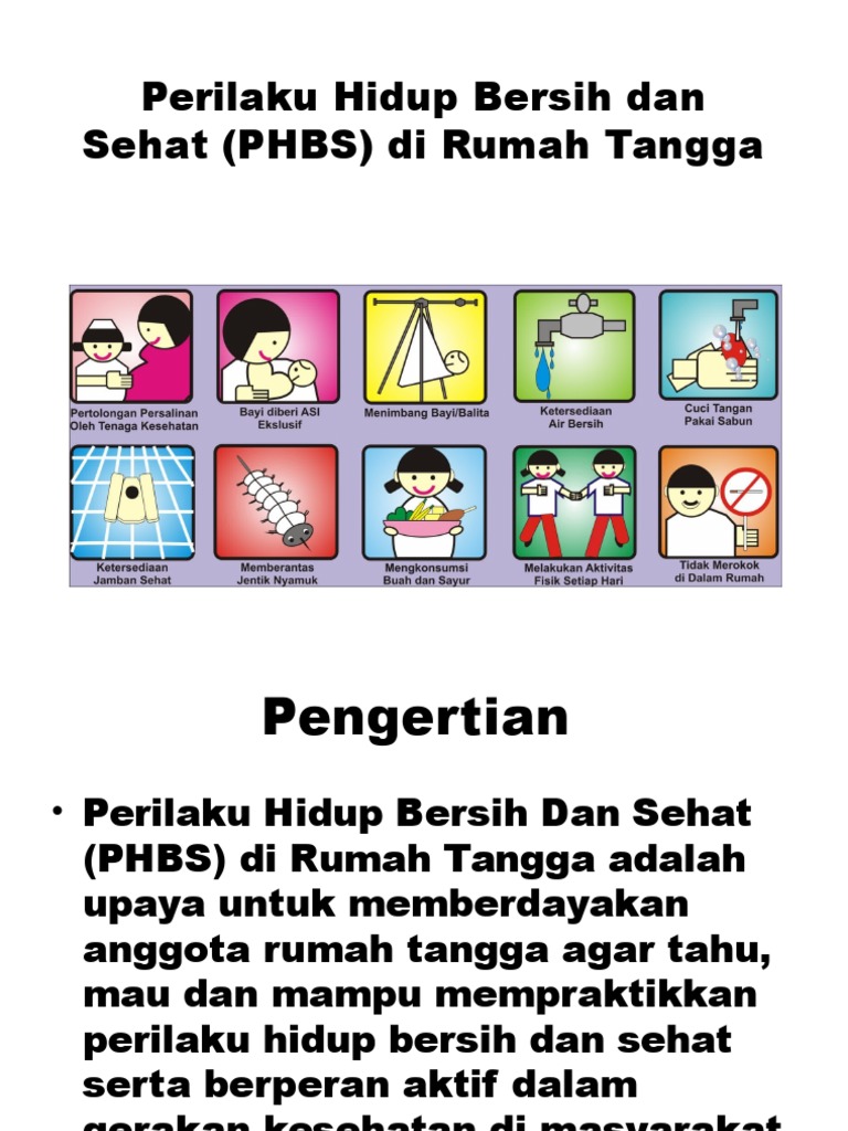 Perilaku Hidup Bersih Dan Sehat (PHBS) RUMAH TANGGA | PDF