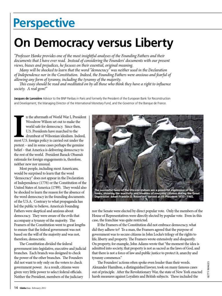 Founding Fathers: Democracy vs. Liberty | PDF | Alexander Hamilton ...