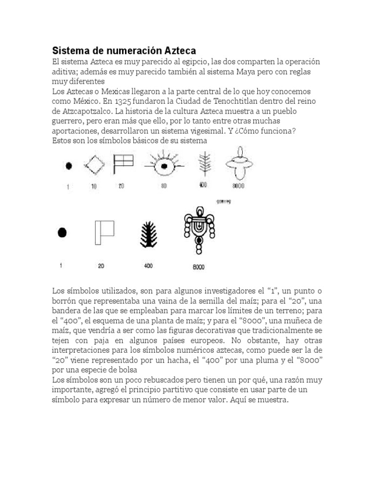 Numeración Azteca | PDF | azteca | Los símbolos