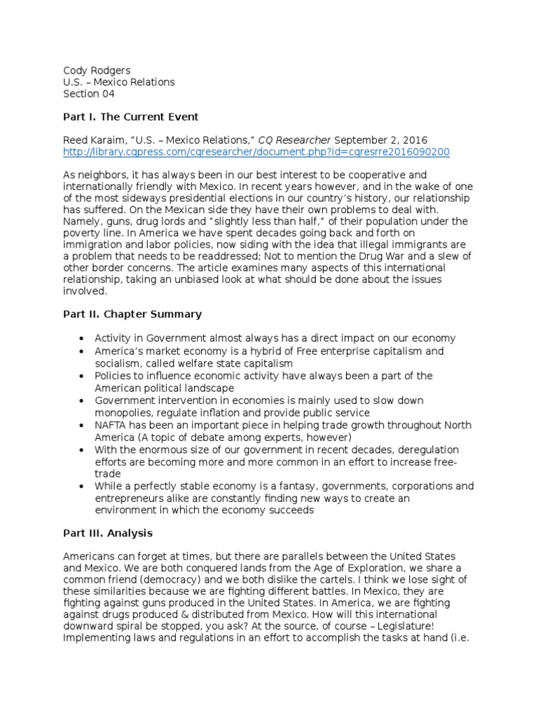 U.S.-Mexico Relations: Current Challenges | PDF | Mexico | The United ...