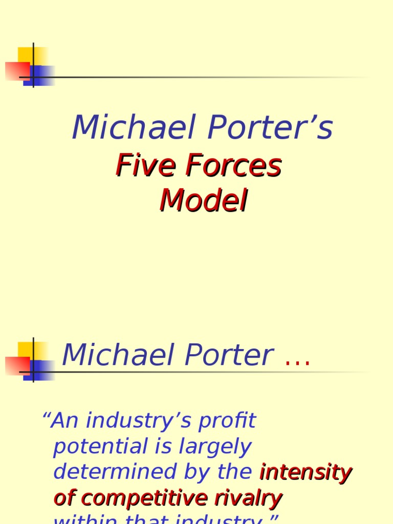 Michael Porter's: Five Forces Model | PDF | Economic Institutions ...