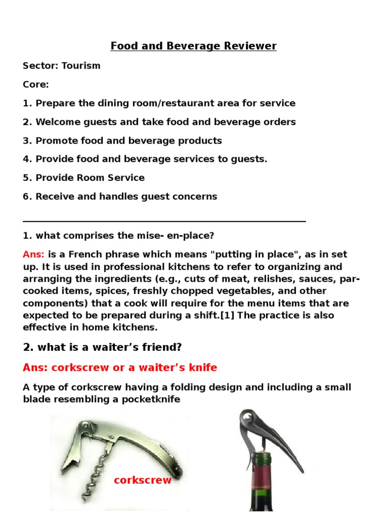 Food and Beverage Reviewer Revised | PDF | Grape | Food And Drink