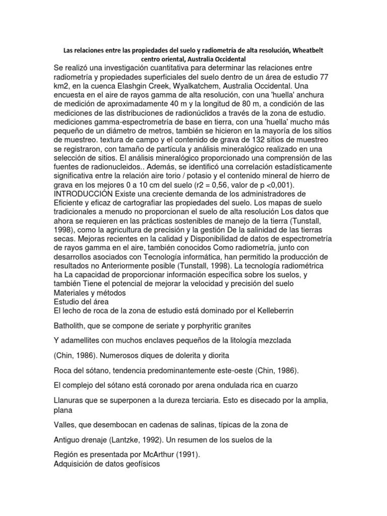 Prospeccion Radiometrica | PDF | Suelo | Tierra