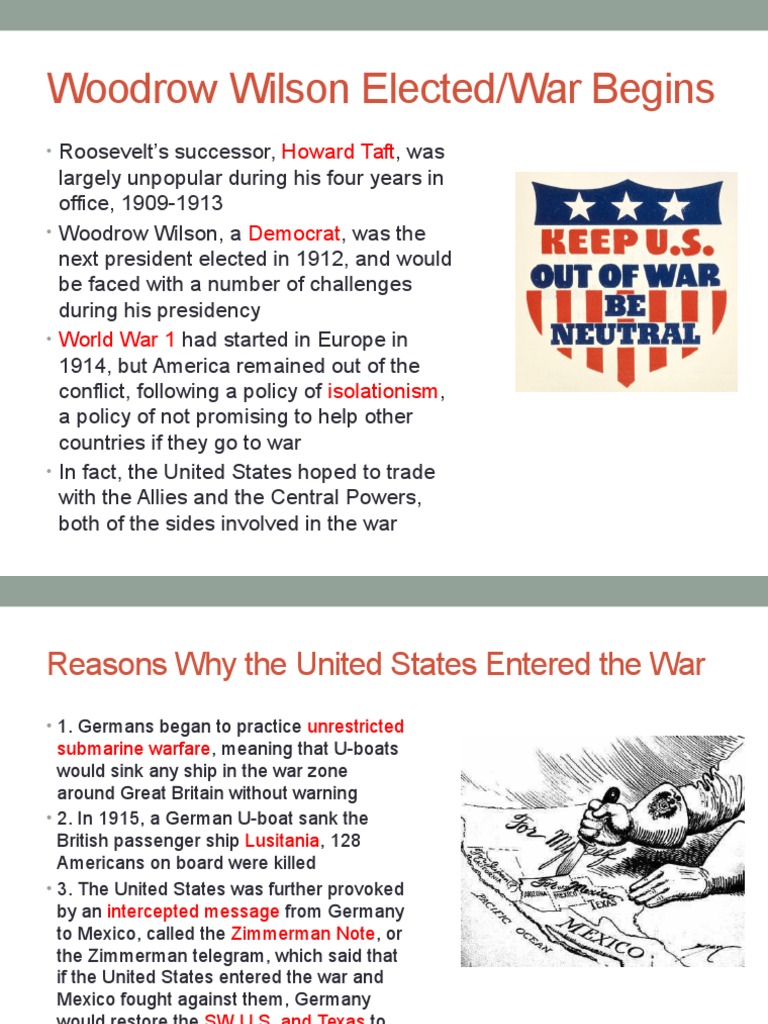 Wilson's Presidency and U.S. WWI Entry | PDF | Woodrow Wilson | The ...