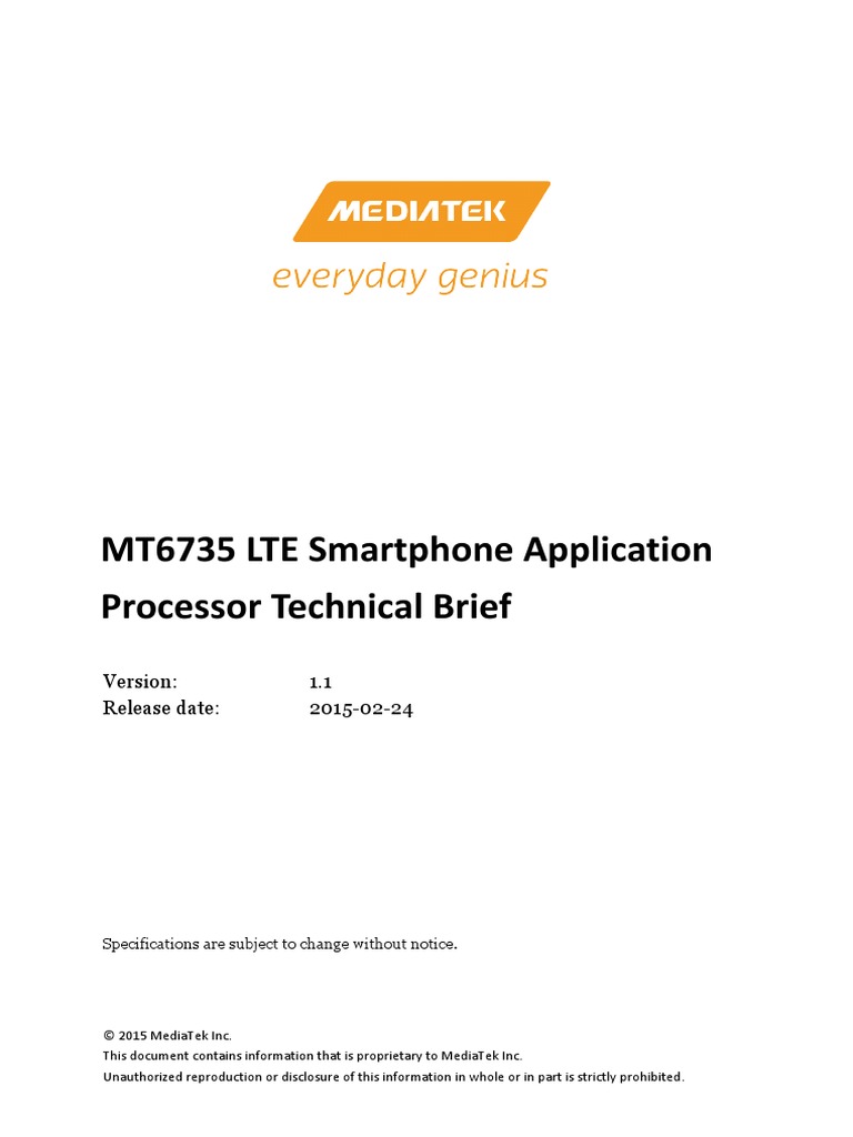 MT6735-MediaTek Smartphone Application Processor Technical Brief | PDF ...