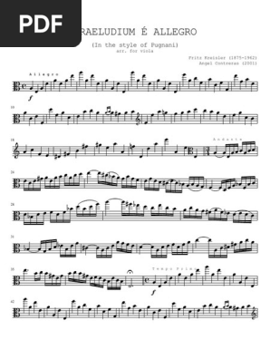 Praeludium And Allegro Sheet Music