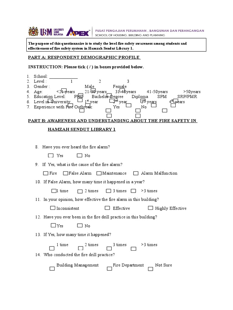 Questionnaire | Firefighter | Emergency Evacuation