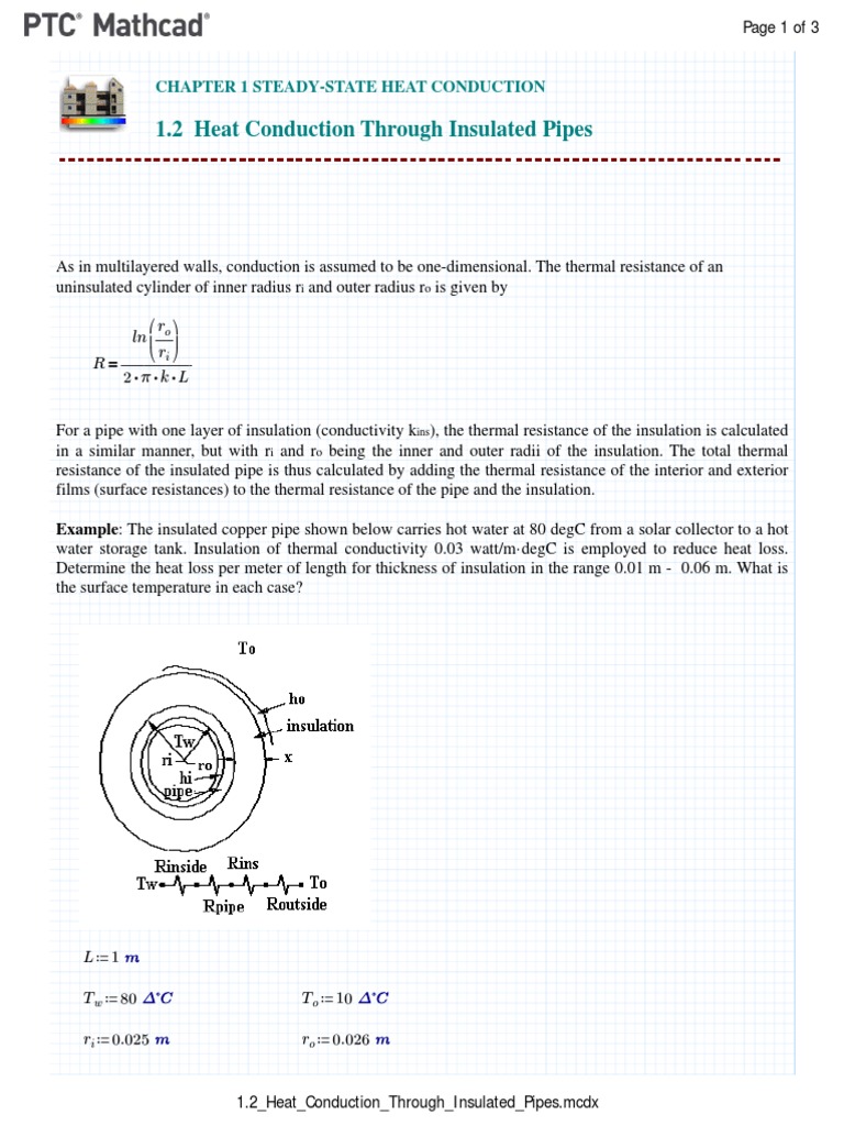 1.2 Heat Conduction Through Insulated Pipes | PDF | Thermal Insulation ...