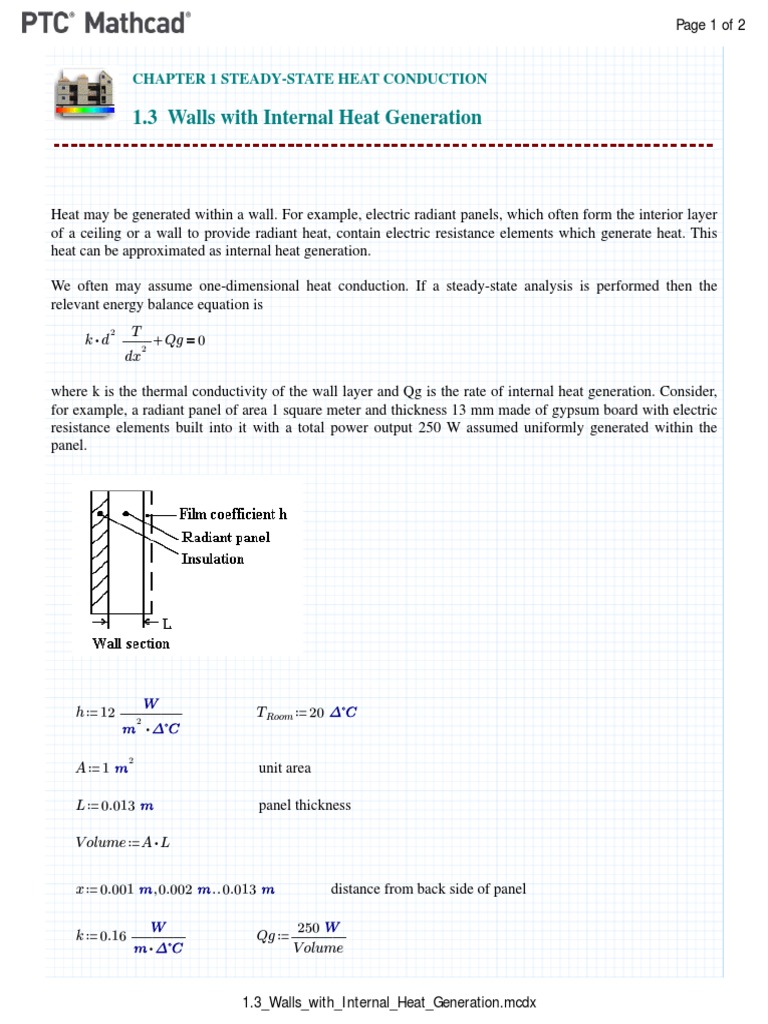 1.3 Walls With Internal Heat Generation: Chapter 1 Steady-State Heat ...