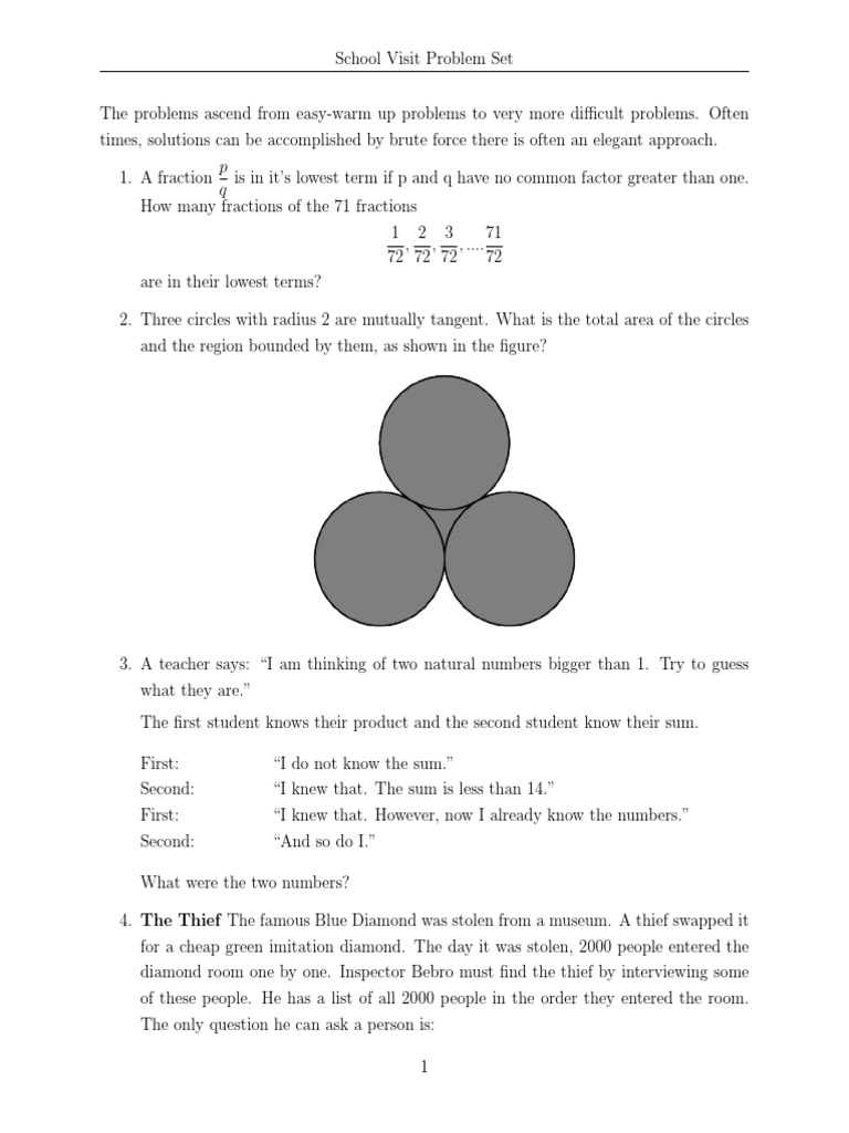 Problem Solving Questions | PDF | Teaching Mathematics | Science