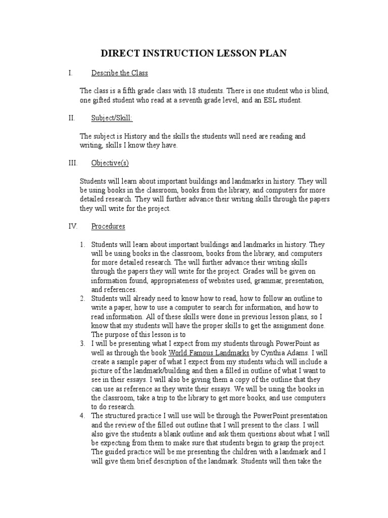 Standard Lesson Plan Format 2 | PDF | Lesson Plan | Quality Of Life