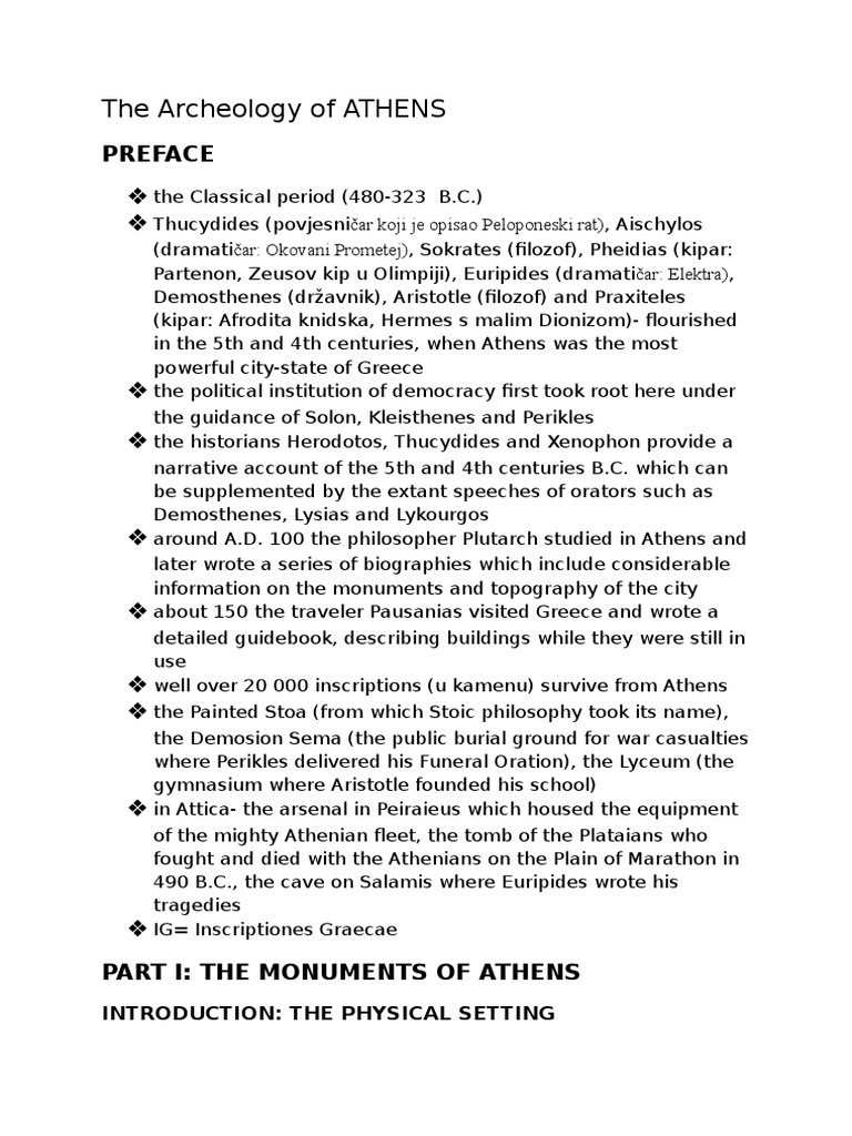 The Archeology of ATHENS | PDF | Athens | Ancient Greece