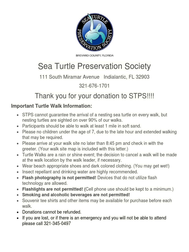 Turtle Walk Guidelines & Info | PDF | Home & Garden