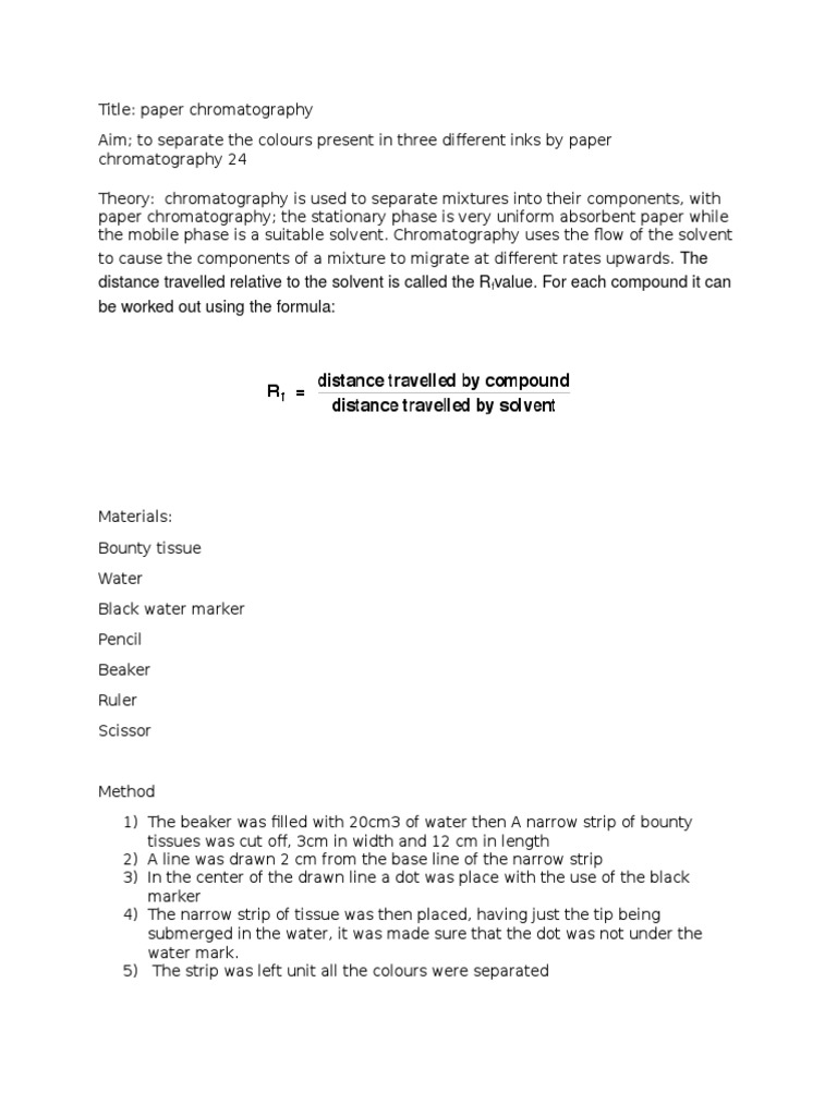 Title Paper Chromatography | PDF | Elution | Chromatography