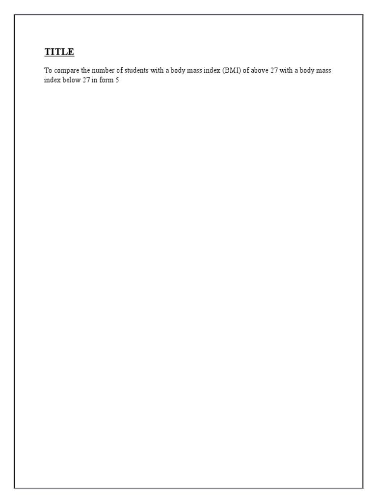 Add Maths Sba | PDF | Body Mass Index | Human Size