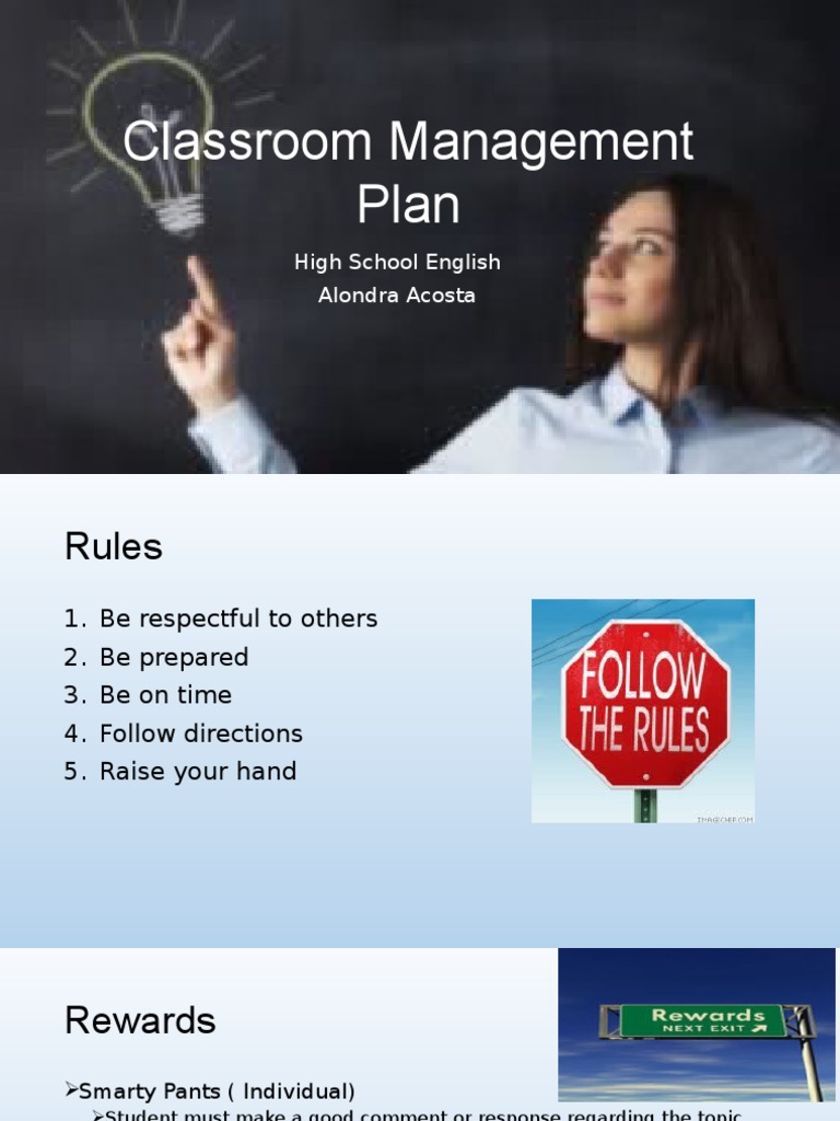 Classroom Management Plan: High School English Alondra Acosta | PDF
