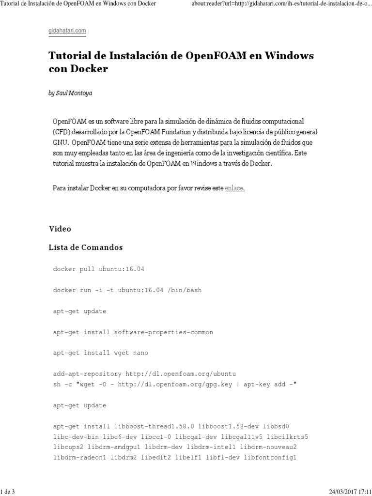 Instalar OpenFOAM en Windows con Docker | PDF | Familias de sistemas ...