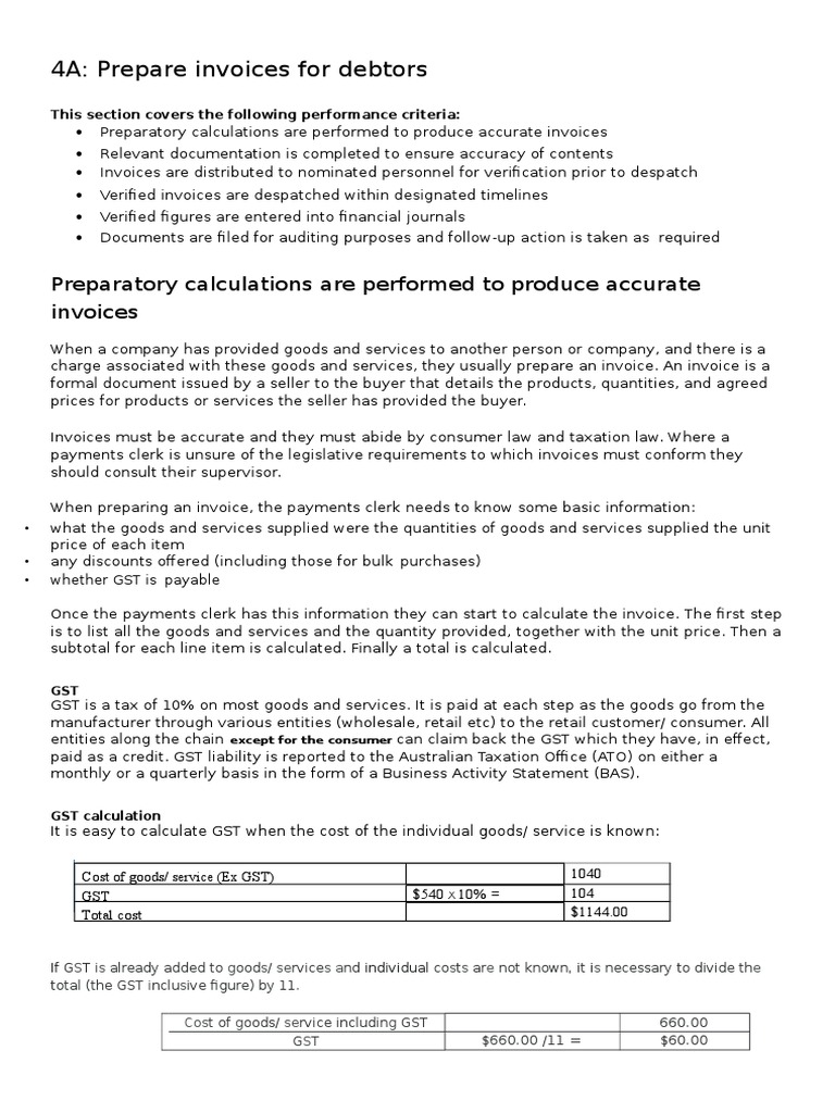 4a Prepare Invoices For Debtors | PDF | Invoice | Value Added Tax