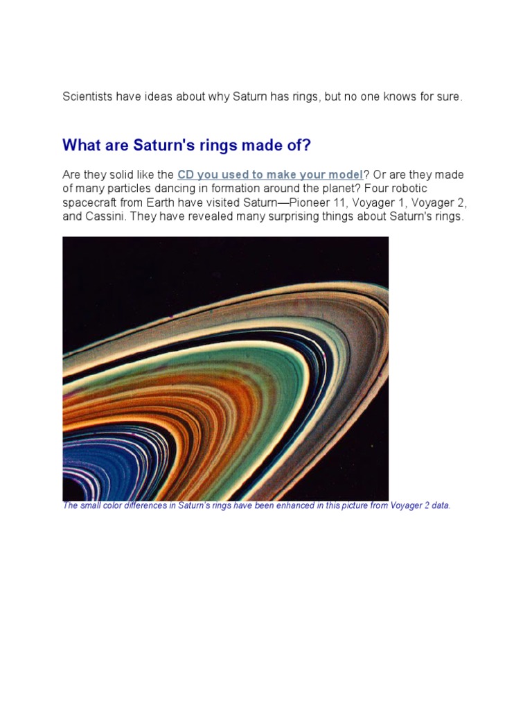 Why Does Saturn Have Rings | PDF