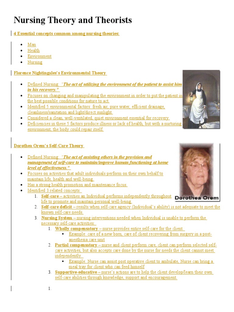 Nursing Theory and Theorists | PDF | Nursing | Human Nature