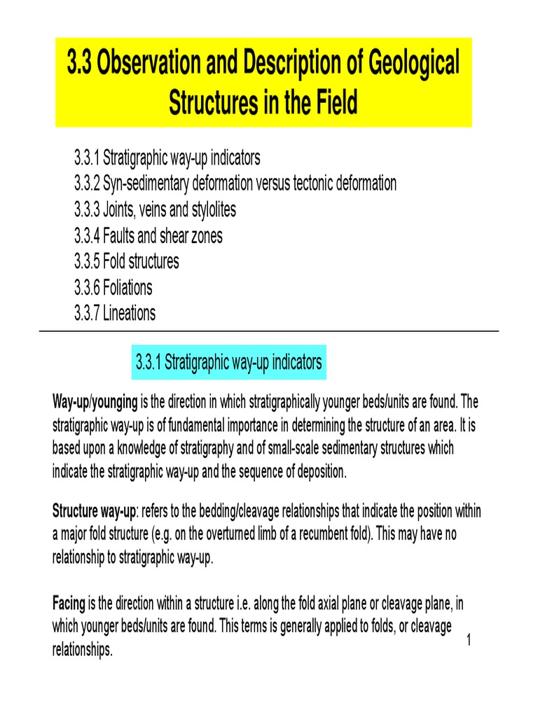 Surface Geology. Observation and Description of Geological Structures ...