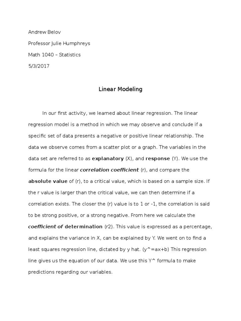 Linear Modeling | PDF