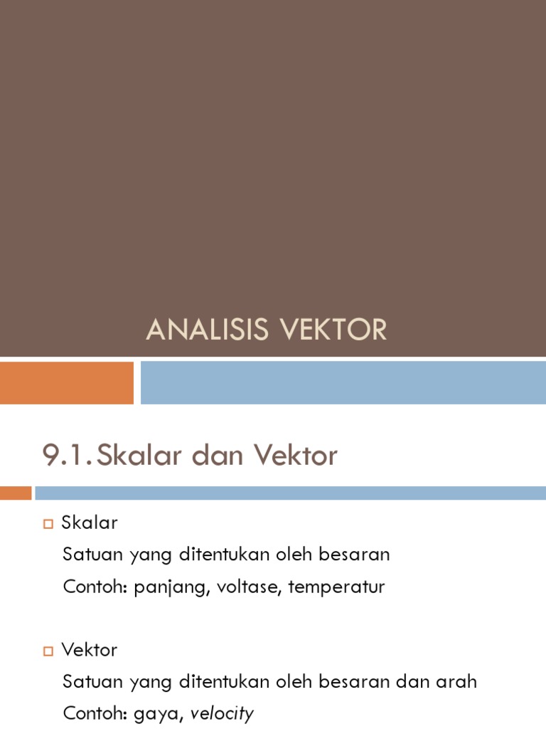 Analisis Vektor: Skalar dan Vektor | PDF | Sains & Matematika | Komputer