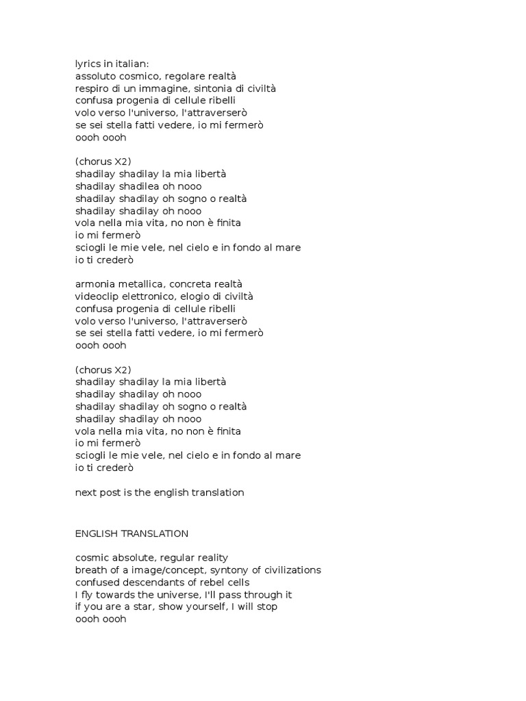 SHADILAY Lyrics | PDF