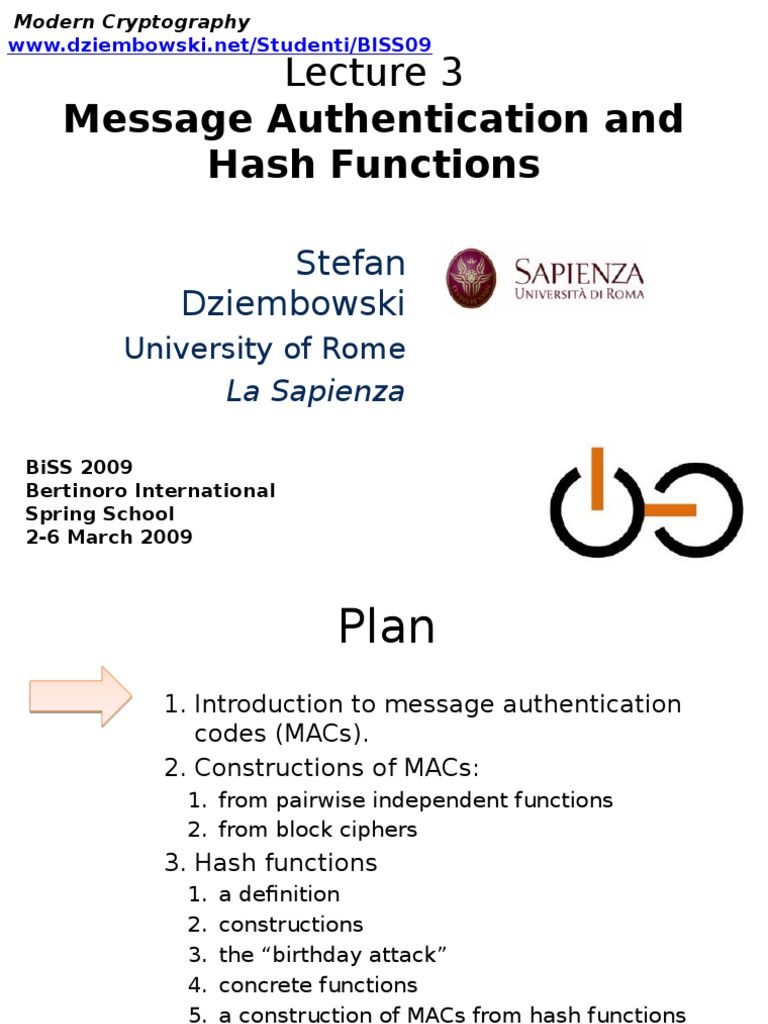 Message Authentication and Hash Functions | PDF | Cryptography | Key ...