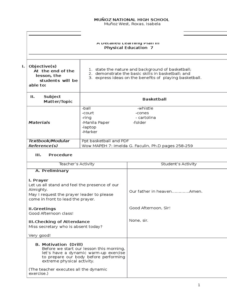 Basketball Lesson Plan Edited | Sports | Sports Rules And Regulations