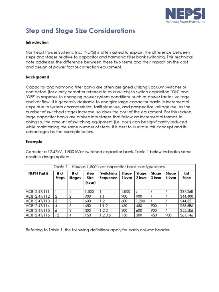 Step and Stage Sizes | PDF