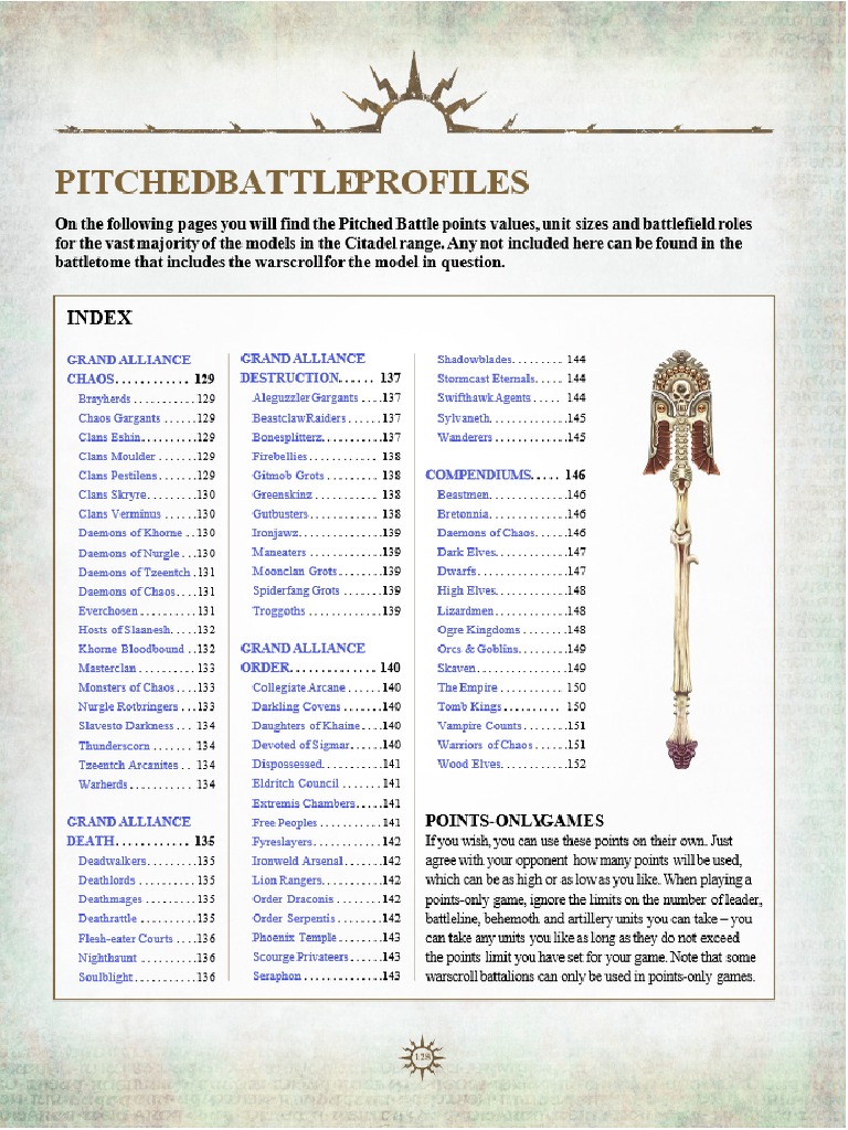 Pitched Battle Profiles | PDF