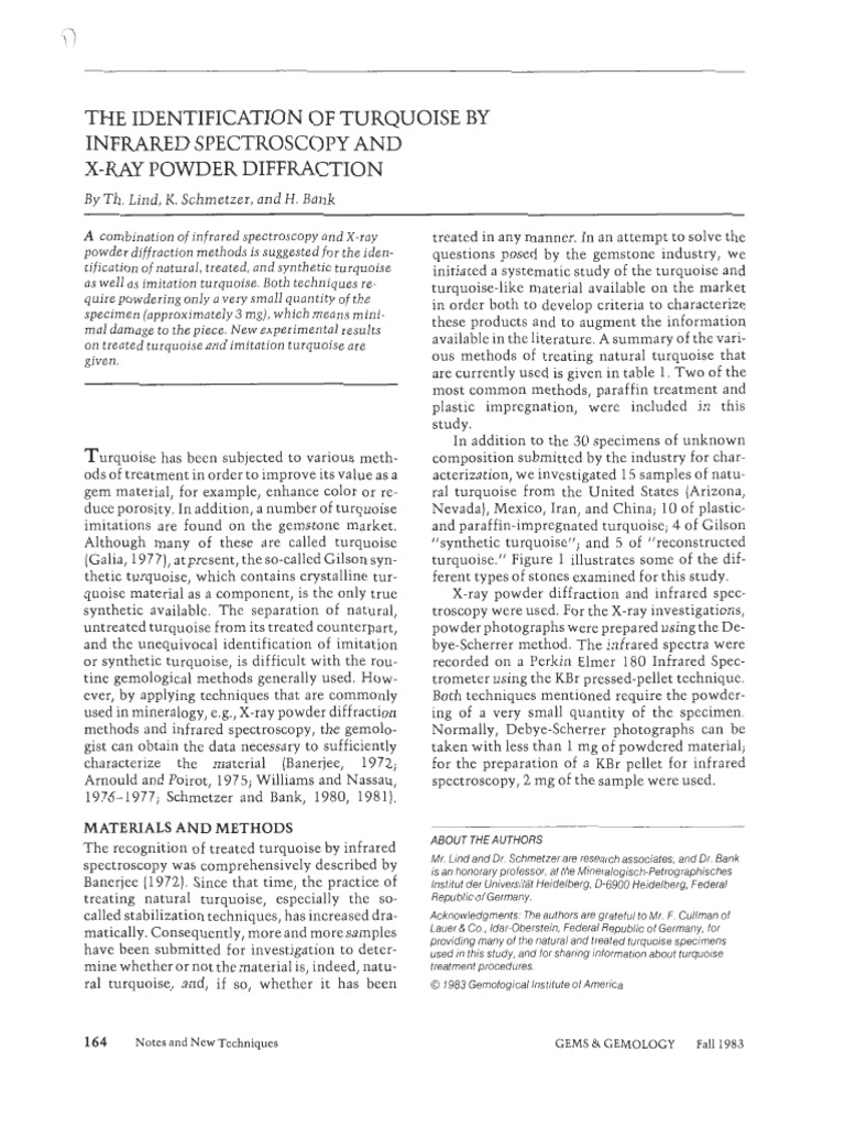 Identifying Turquoise via Infrared & X-Ray | PDF | Absorption ...