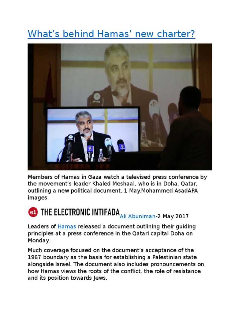 What's Behind Hamas' New Charter | PDF | Hamas | Zionism