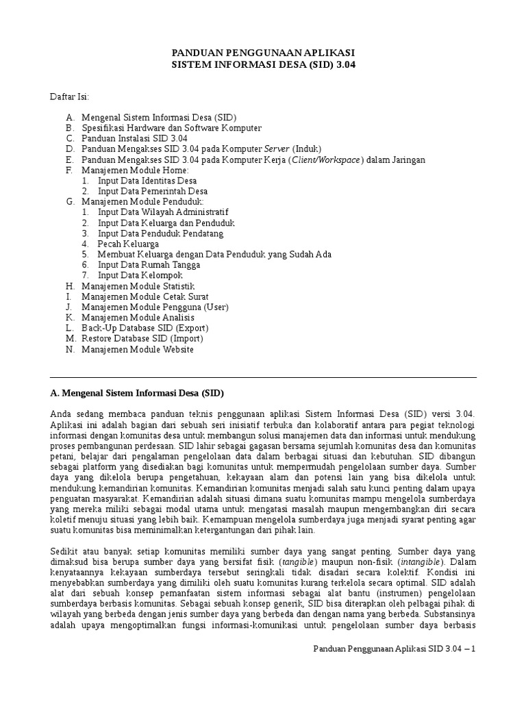Panduan SID PDF | PDF