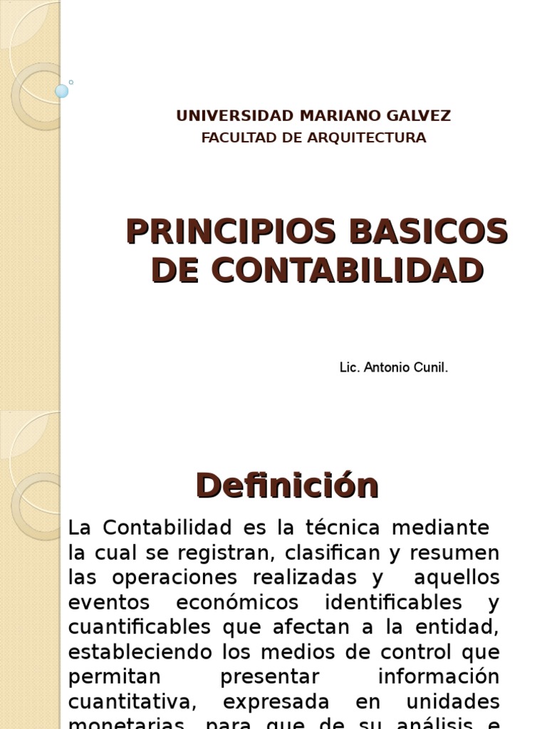 principios basicos de contabilidad | Contabilidad | Economias