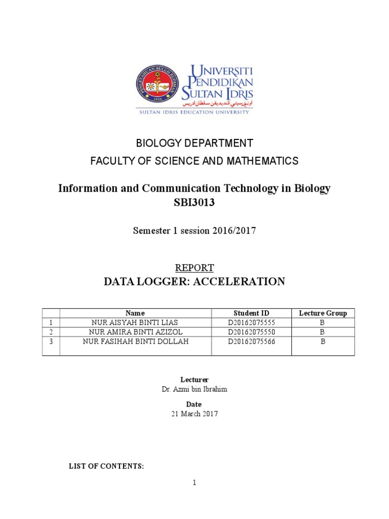 Report Data Logger | PDF | Acceleration | Velocity