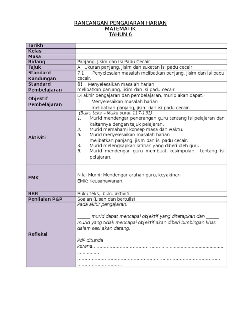 Panjang, Jisim Dan Isi Padu Cecair | PDF