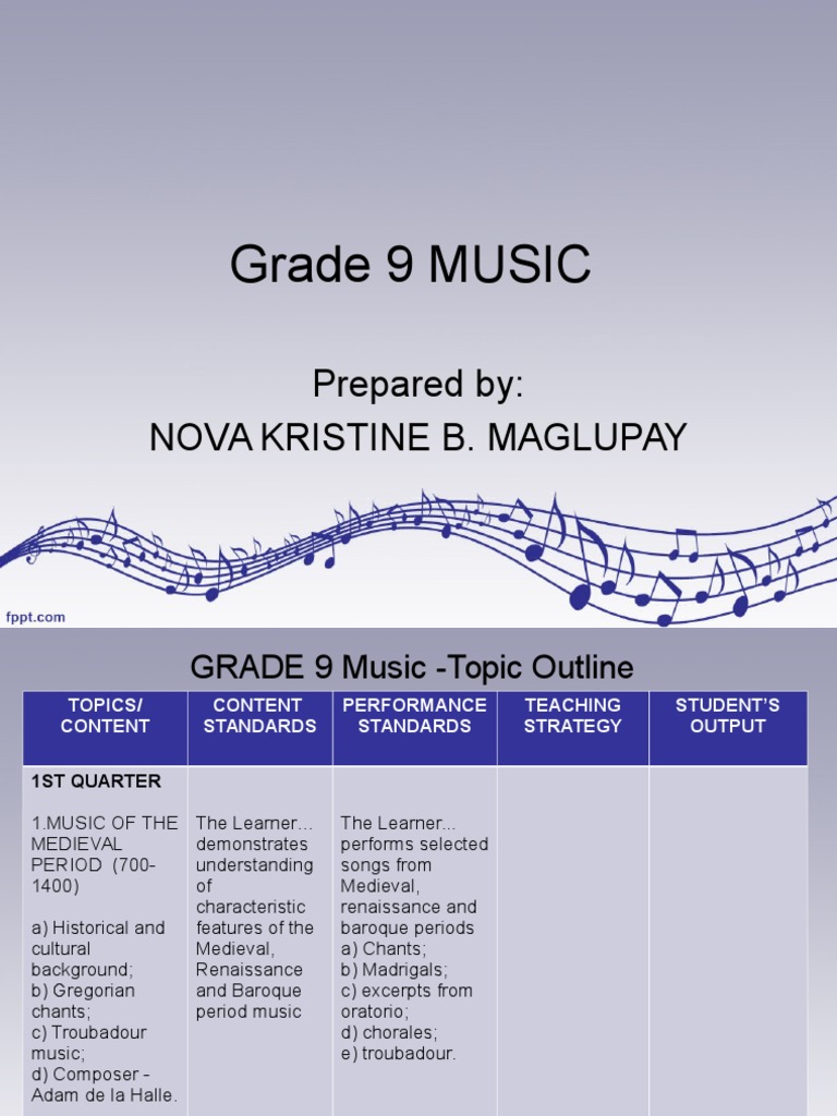Grade 9 Music Curriculum Overview | PDF | Classical Period (Music ...