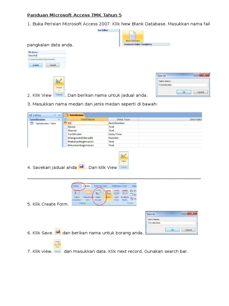 Panduan Microsoft Access Tmk Tahun 5 Pdf