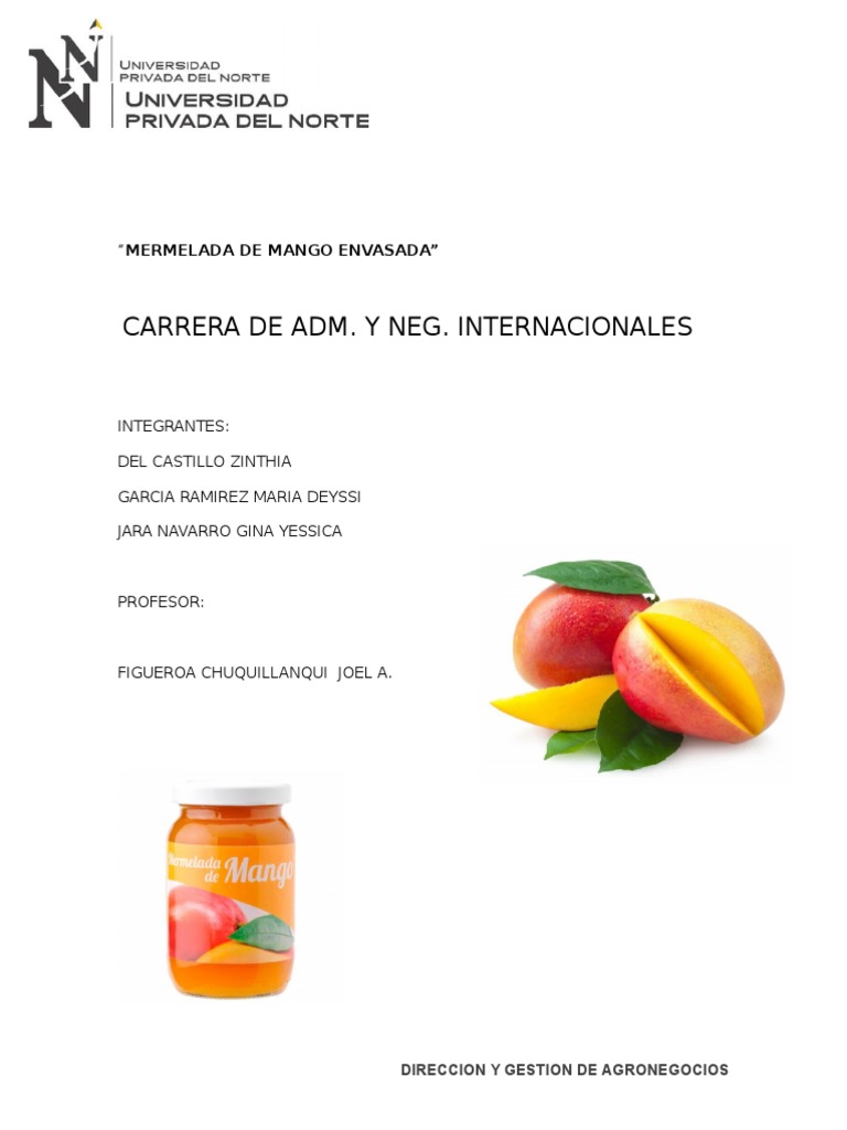 Agronegocios Final . Mermelada de Mango | Business | Negocios (general)
