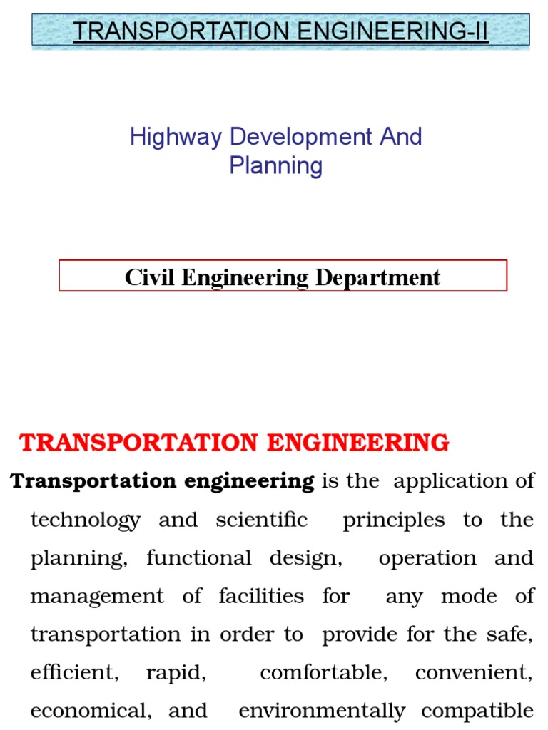 Transportation Engineering | PDF | Lane | Road