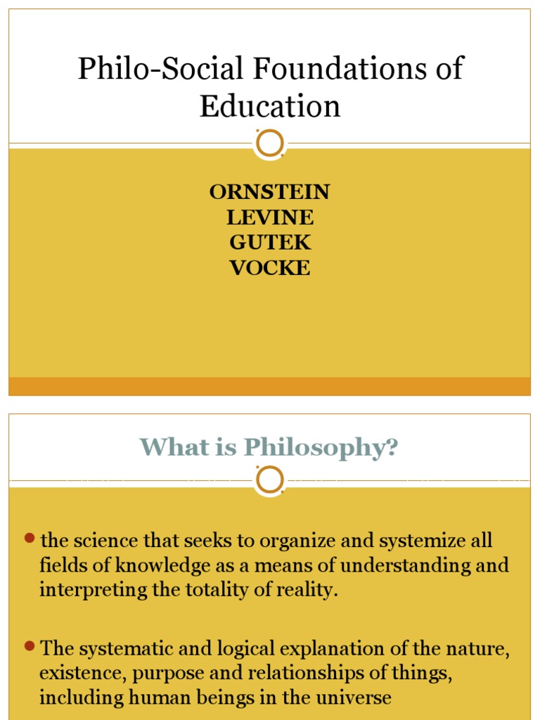 philosophicalfoundationofeducation-160828103500 | Philosophy Of ...